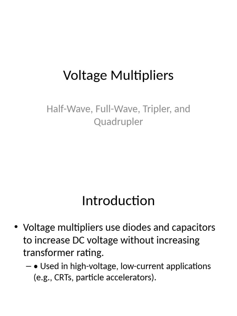 Voltage Multipliers | PDF
