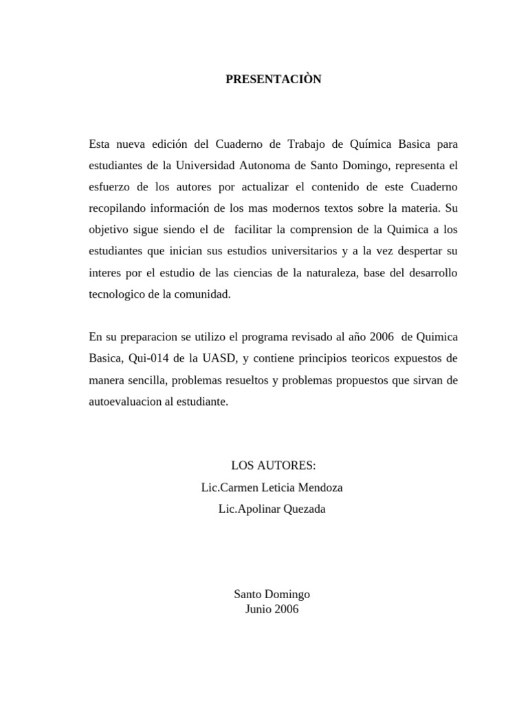 CUADERNO DE TRABAJO QUI-014 (1) | PDF | Isótopo | Núcleo atómico