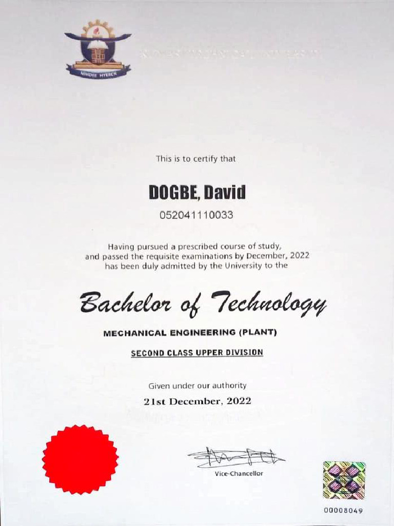 Bachelor S Degree Certificate Pdf
