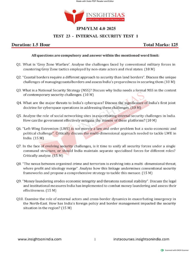 6070076.pdf-Internal Security Mini Test 1 (Mains) | PDF
