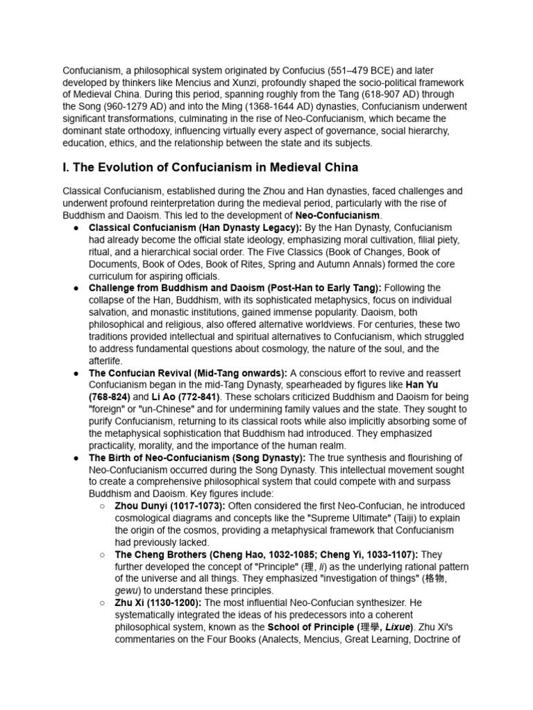 Confucianism's Role in Medieval China's Prosperity | PDF | Confucianism ...