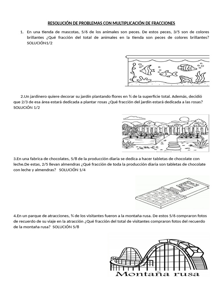 Ficha 2 - Multiplicación de Fracciones | PDF