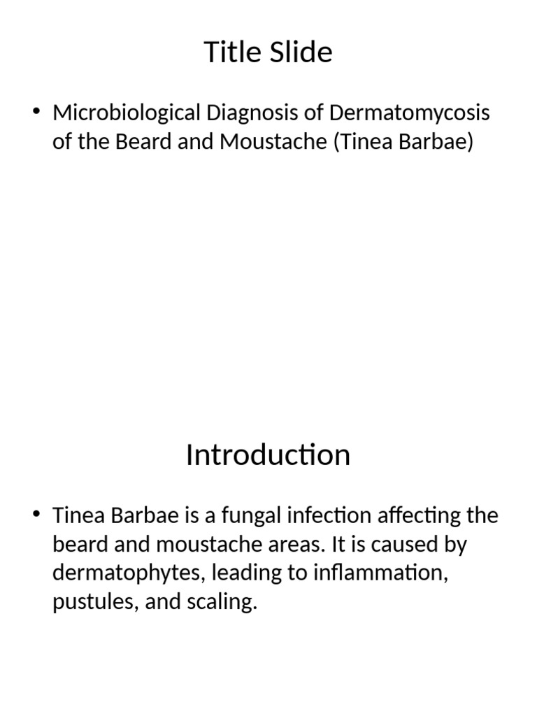 Microbiological Diagnosis of Tinea Barbae | PDF | Medical Specialties ...