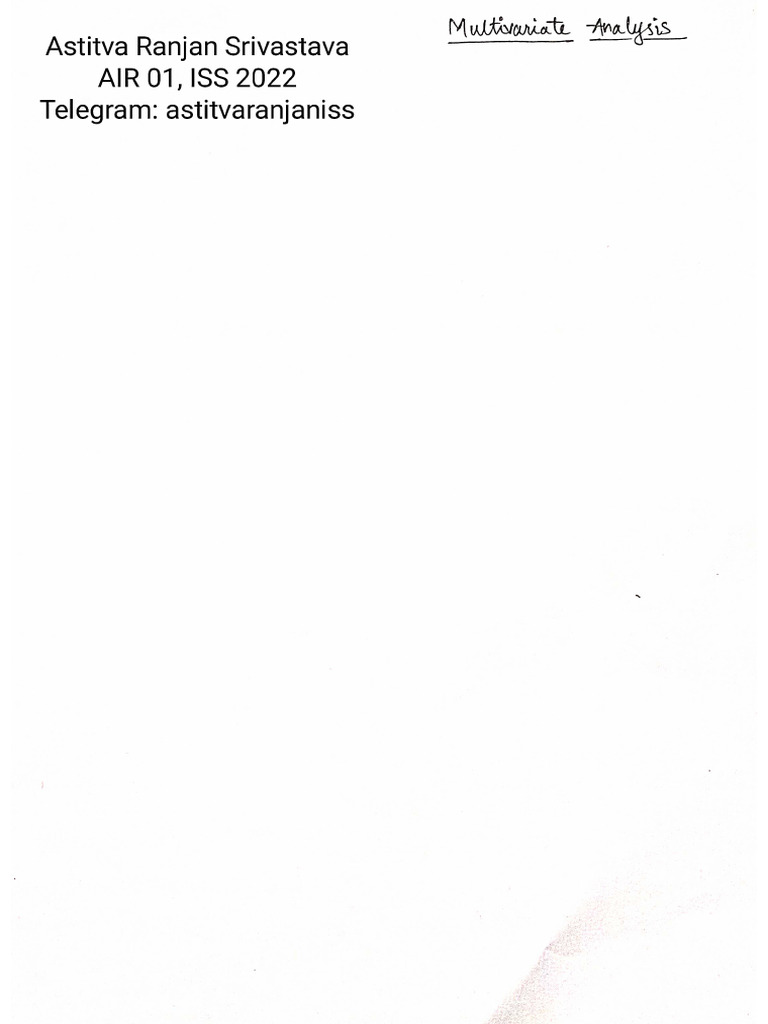 Multivariate Analysis | PDF