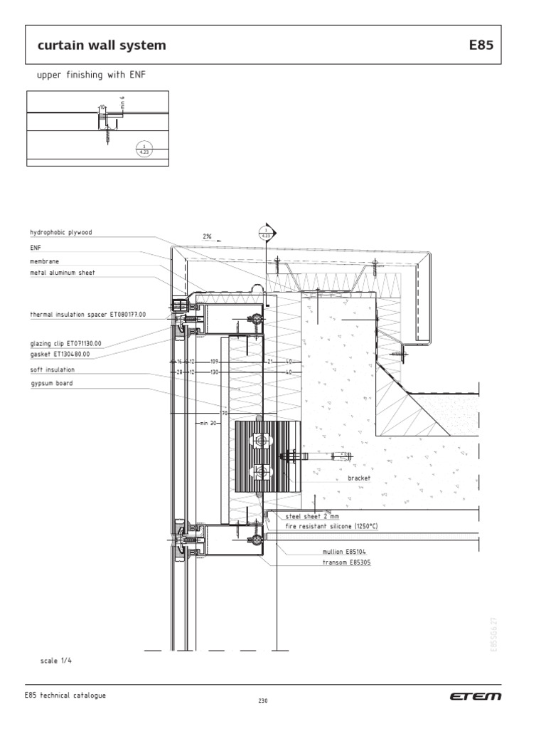E85 Curtain Wall System Technical Guide | PDF