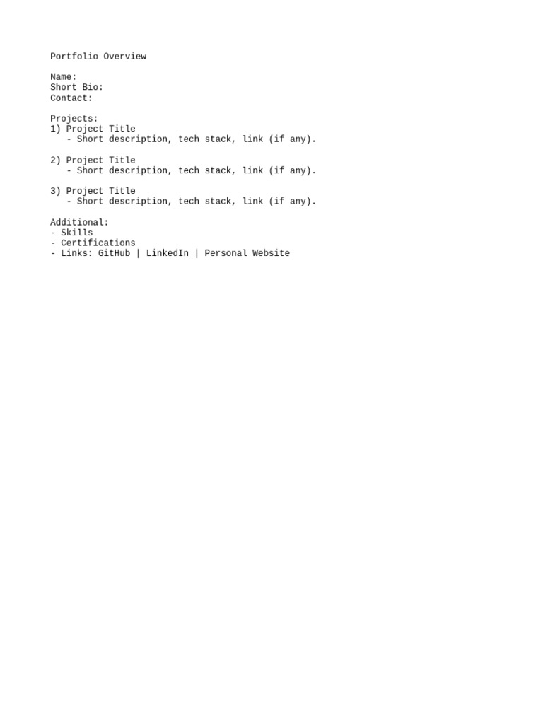 5 Portfolio Overview | PDF