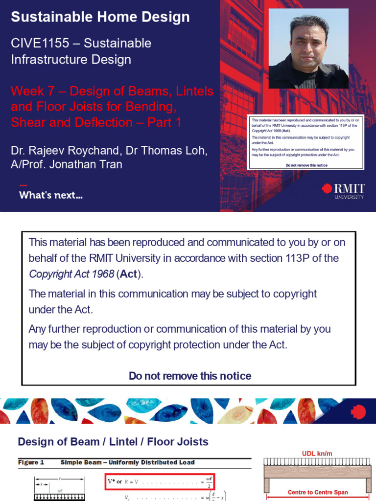 CIVE1155 - Week 7 - Design of Beams and Lintels For Bending and Shear - Part1 | PDF | Bending ...