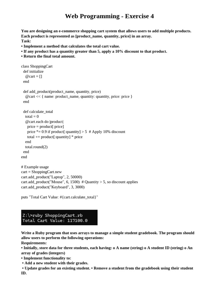 Web Programming - Exercise 4 | PDF | String (Computer Science) | Computer Engineering