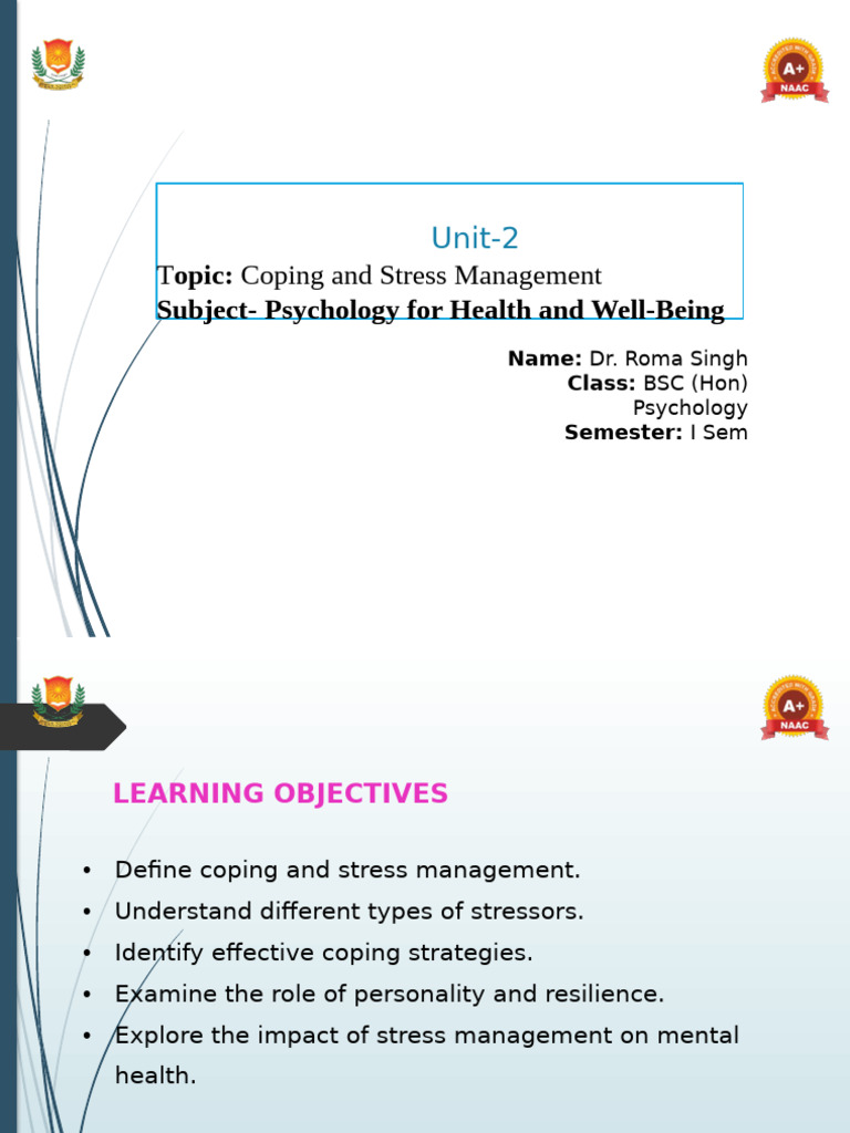 Coping and Stress Management Strategies | PDF | Stress Management ...