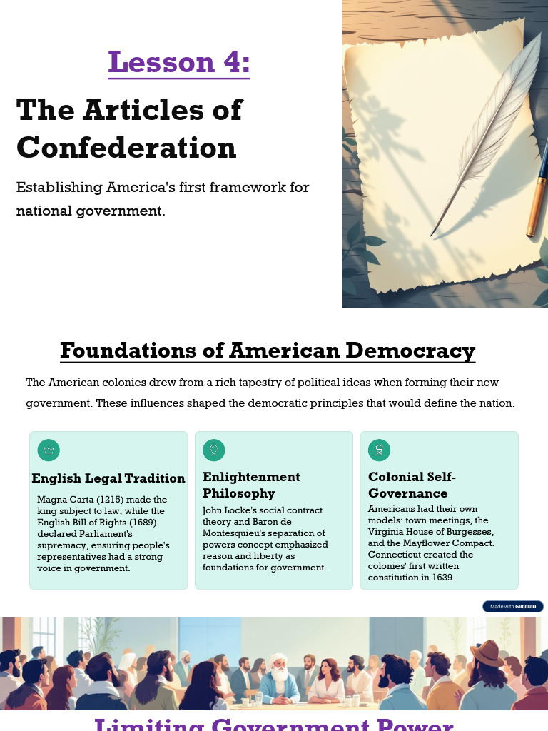 Lesson 4 The Articles of Confederation October 2025 | PDF ...
