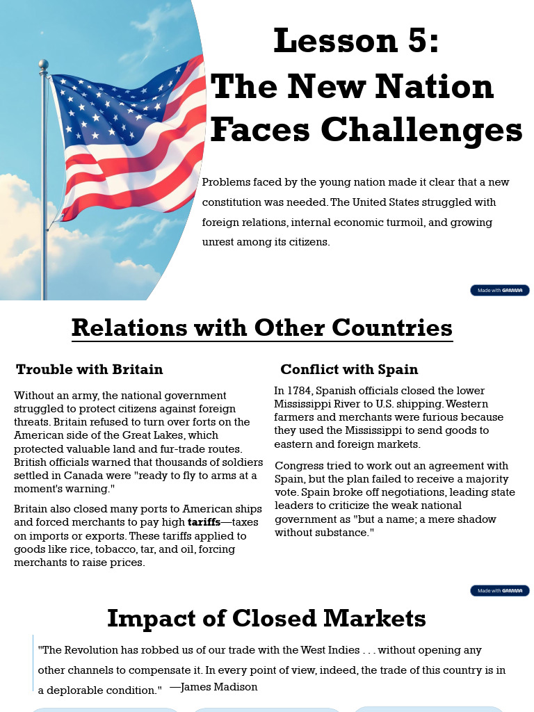 Challenges Faced by the New Nation | PDF | Great Depression | Trade