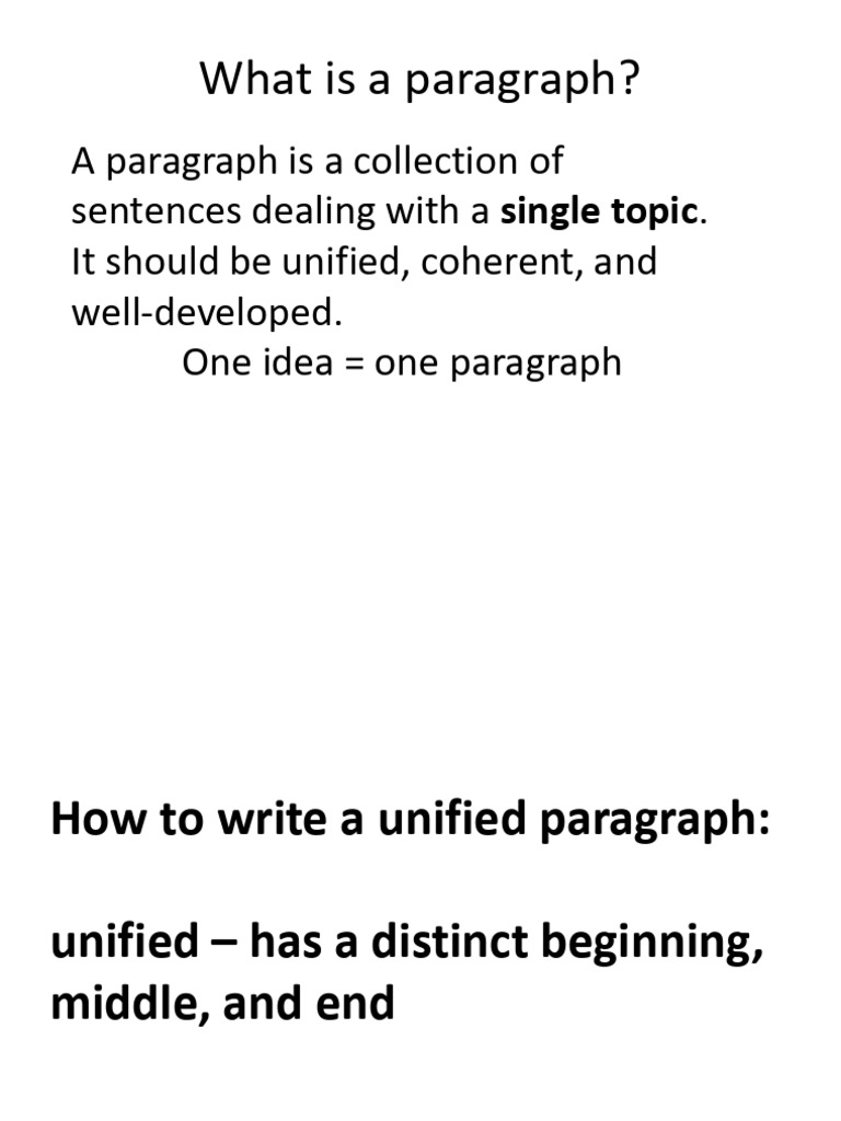 How To Write A Unified Paragraph - 231120 - 084916 | PDF