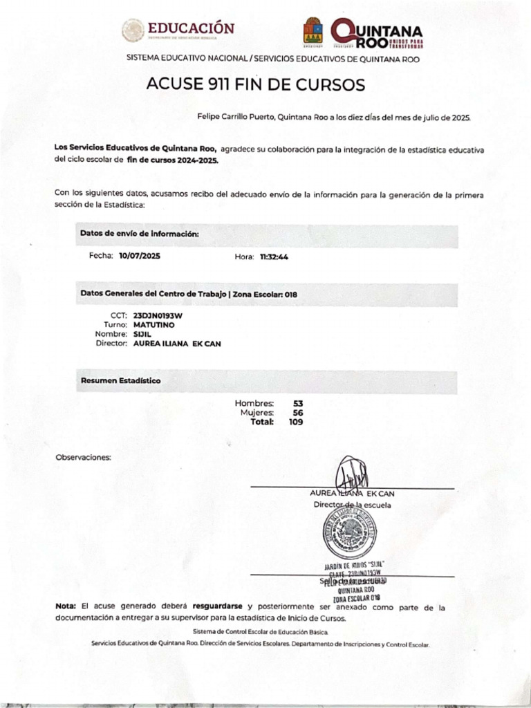 Acuse Siceeb Fin de Ciclo - Compressed | PDF