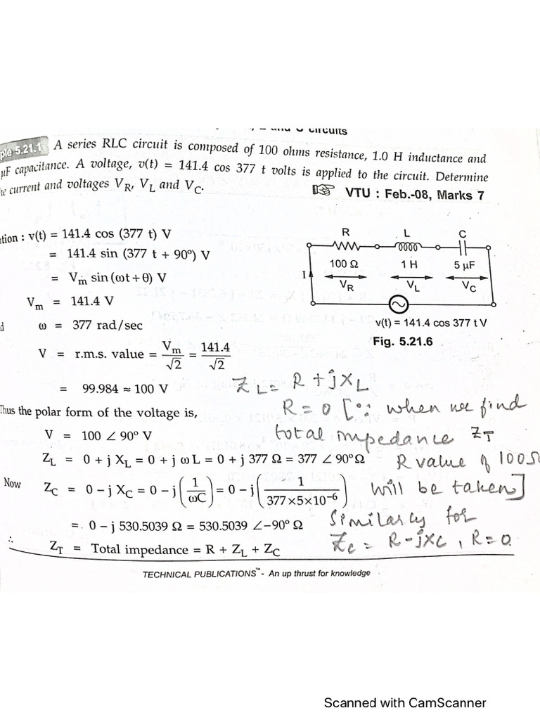 Single Phase Ac Circuits Numerical Notes | PDF