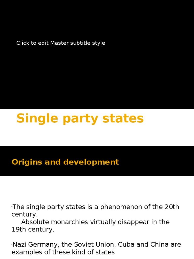 Single Party States What You Need To Know | PDF | Totalitarianism ...