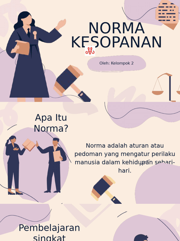 Belajar Hidup Tertib Dengan Norma Presentasi Dalam Krem Ilustrasi .Pptx ...