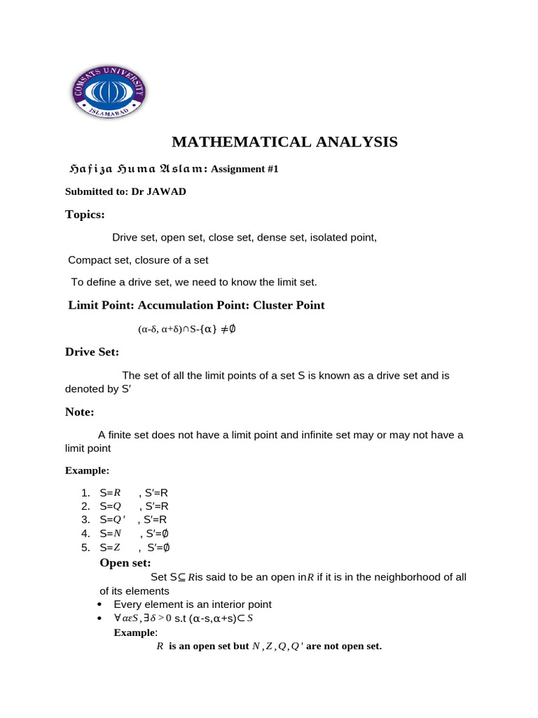 Mathematical Analysis | PDF