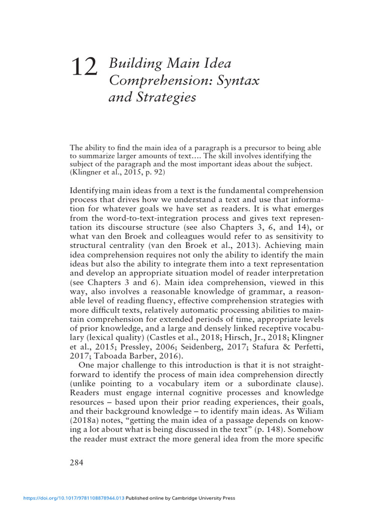 Grabe+Yamashita+2022+Chs12+13+Reading Strategies | PDF | Second ...