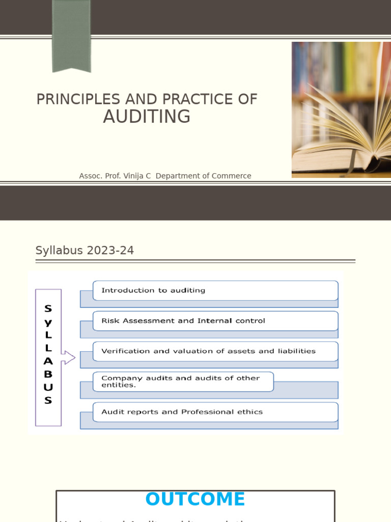 Principles and Practice of Auditing 2024-25 | PDF | Audit | Internal ...