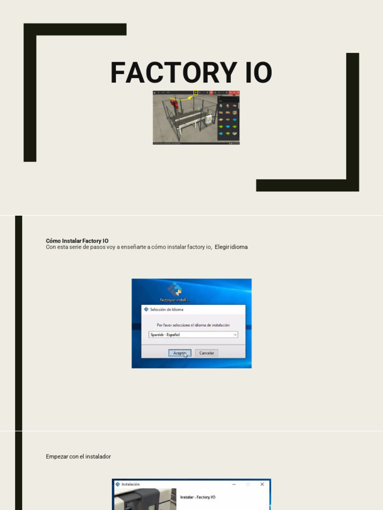 Guía de Instalación de Factory IO | PDF | Software del sistema ...