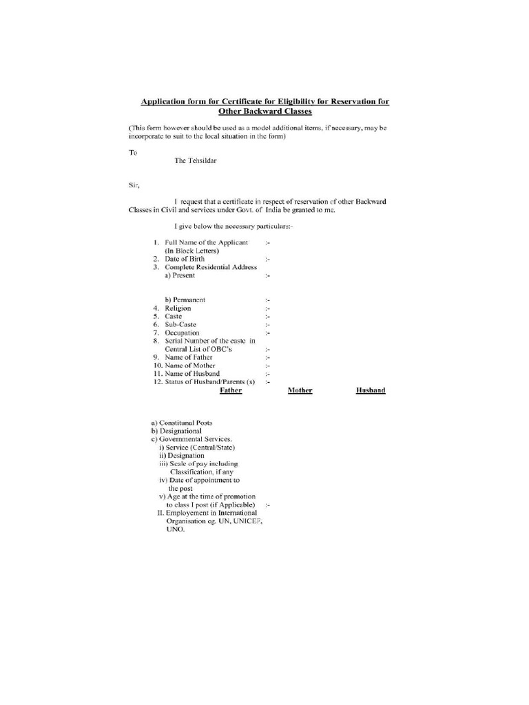 OBC Form Page-0001 | PDF