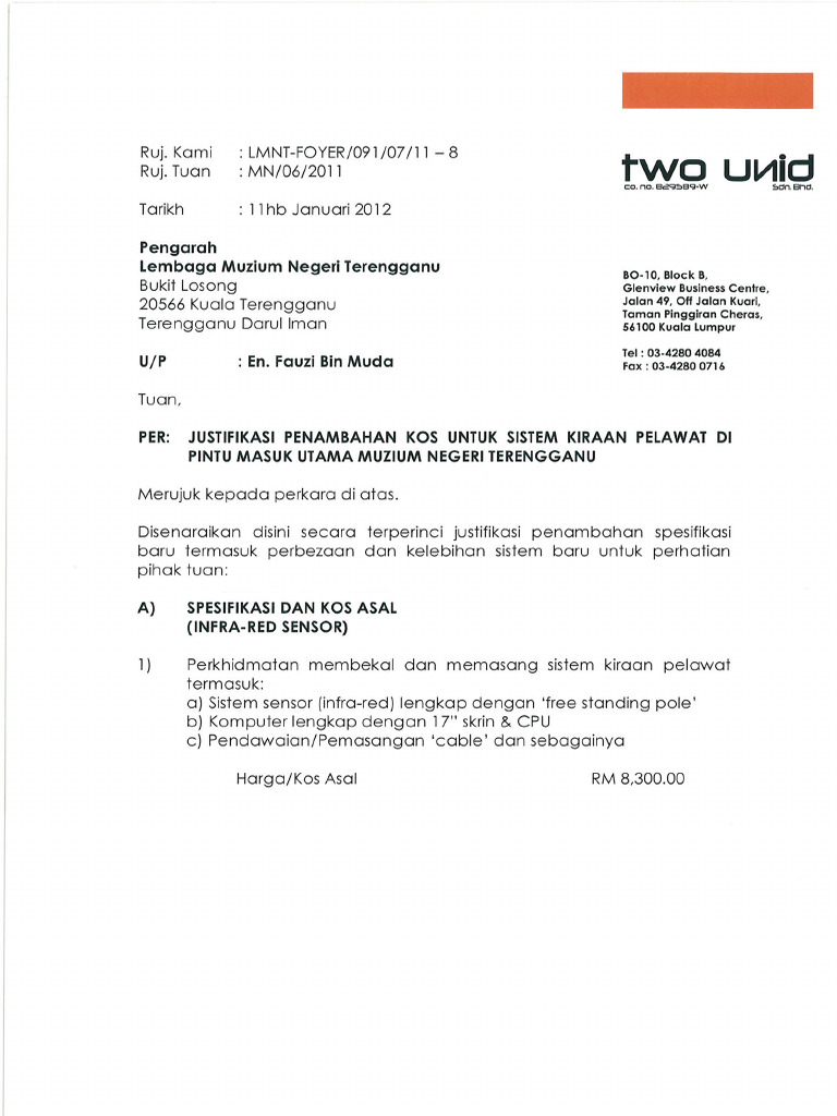 Justifikasi Sistem Kiraan Pelawat | PDF
