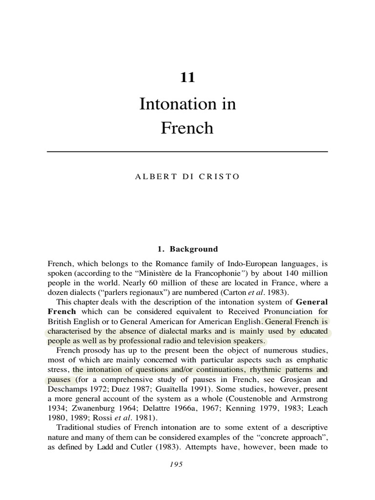 French Intonation and Prosody Explained | PDF | Stress (Linguistics ...
