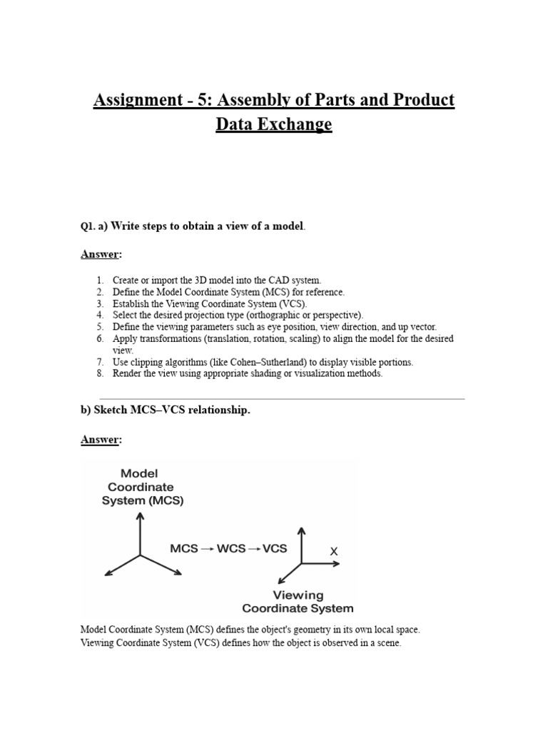 Assignment-5 Answers - Assembly of Parts and Product Data Exchange ...