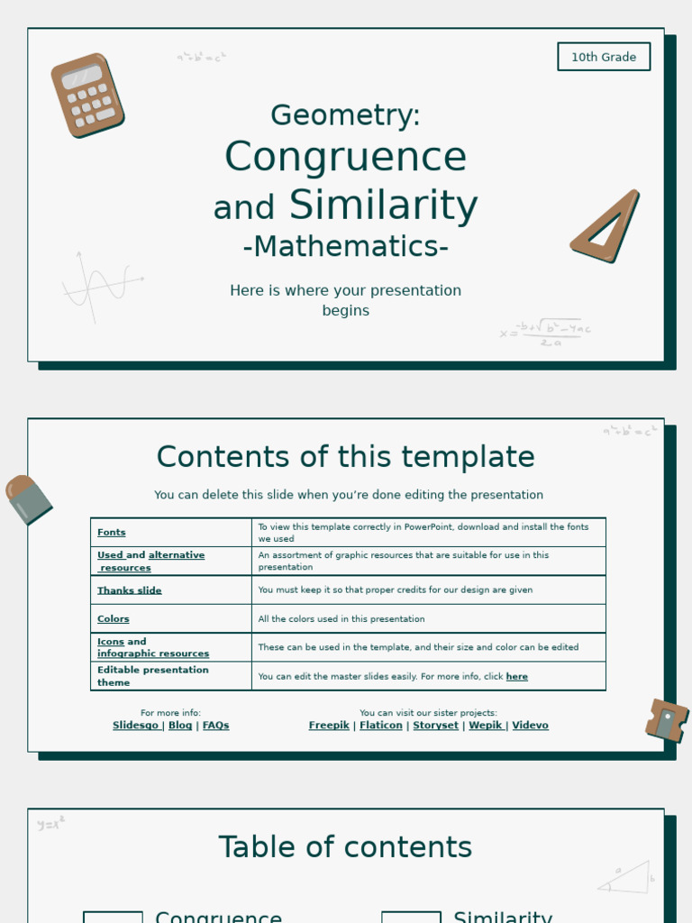 Geometry - Congruence and Similarity - Mathematics - 10th Grade by ...