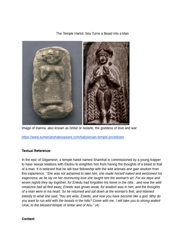 Enkidu's Transformation by Shamhat | PDF | Mesopotamian Mythology ...