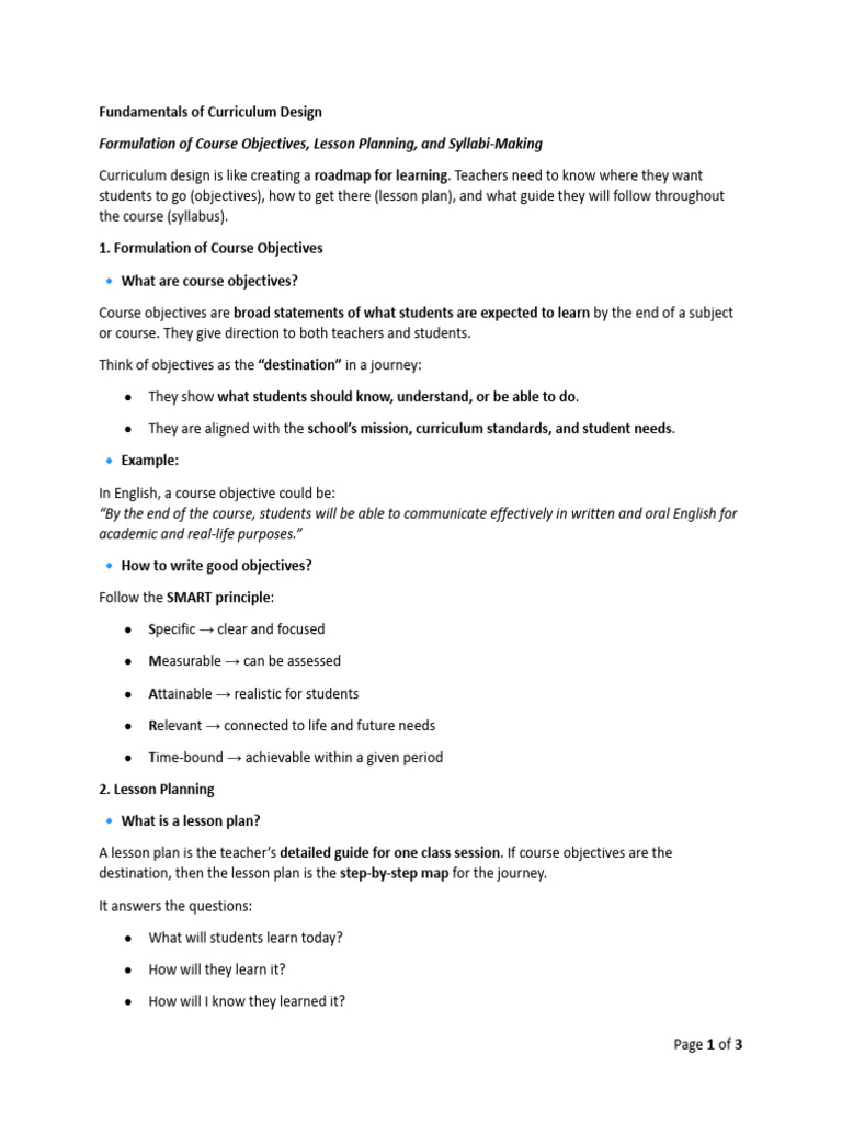 Curriculum Design Essentials Guide | PDF | Curriculum | Lesson Plan