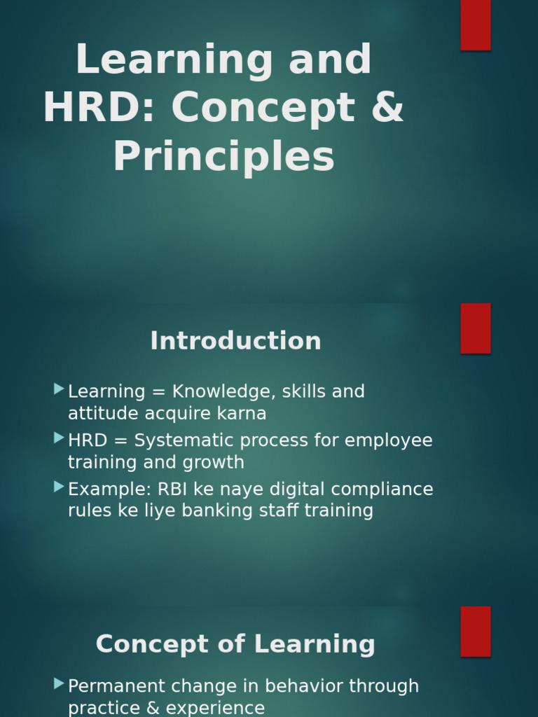 HRD Principles for Effective Learning | PDF