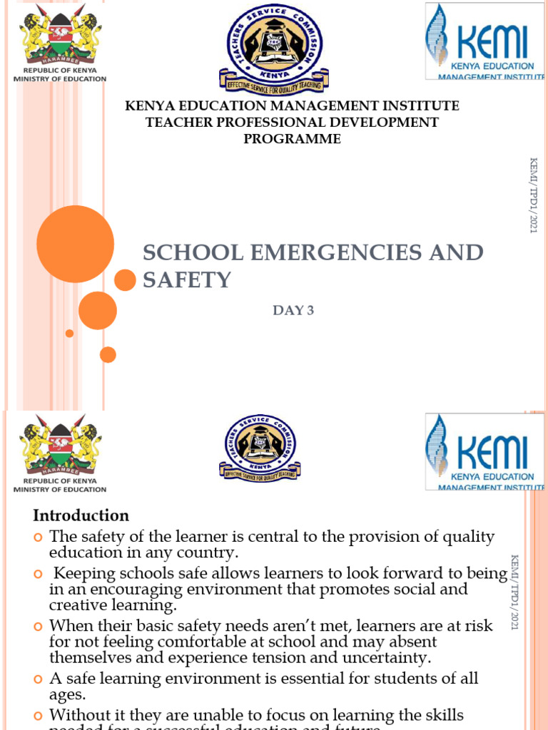School Emergencies and Safety - Presentation | PDF | Emergency | First Aid