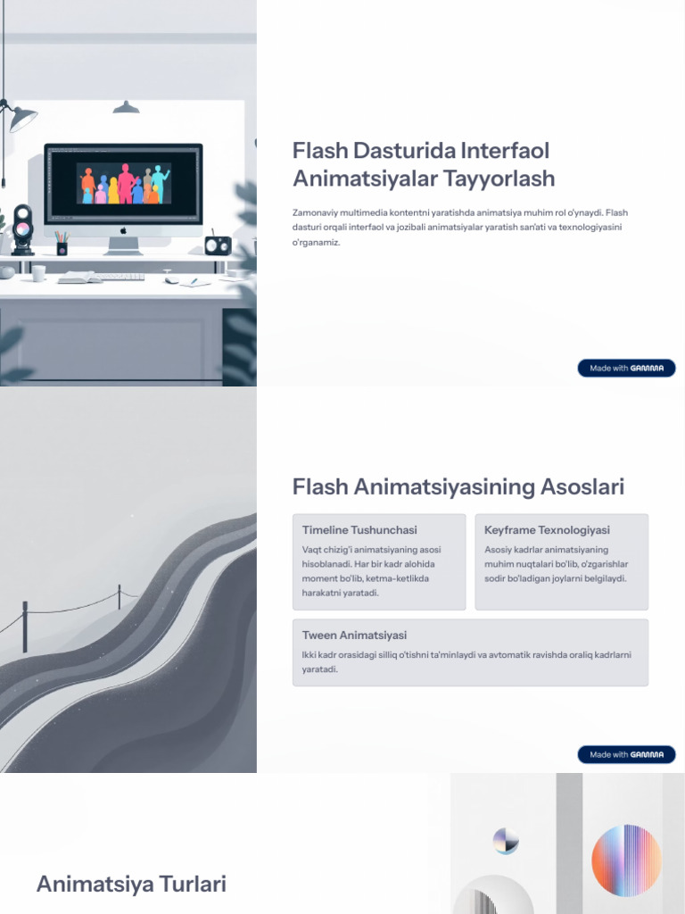 9-AMALIY Flash Dasturida Interfaol Animatsiyalar Tayyorlash | PDF