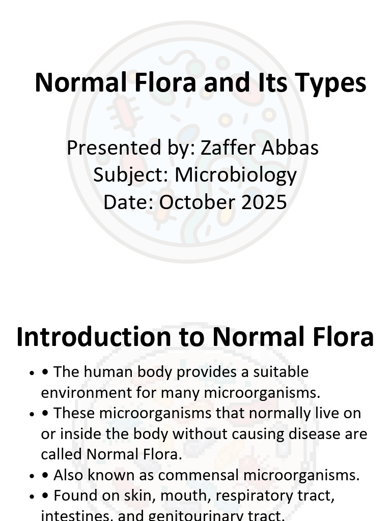 Types of Normal Flora in Humans | PDF