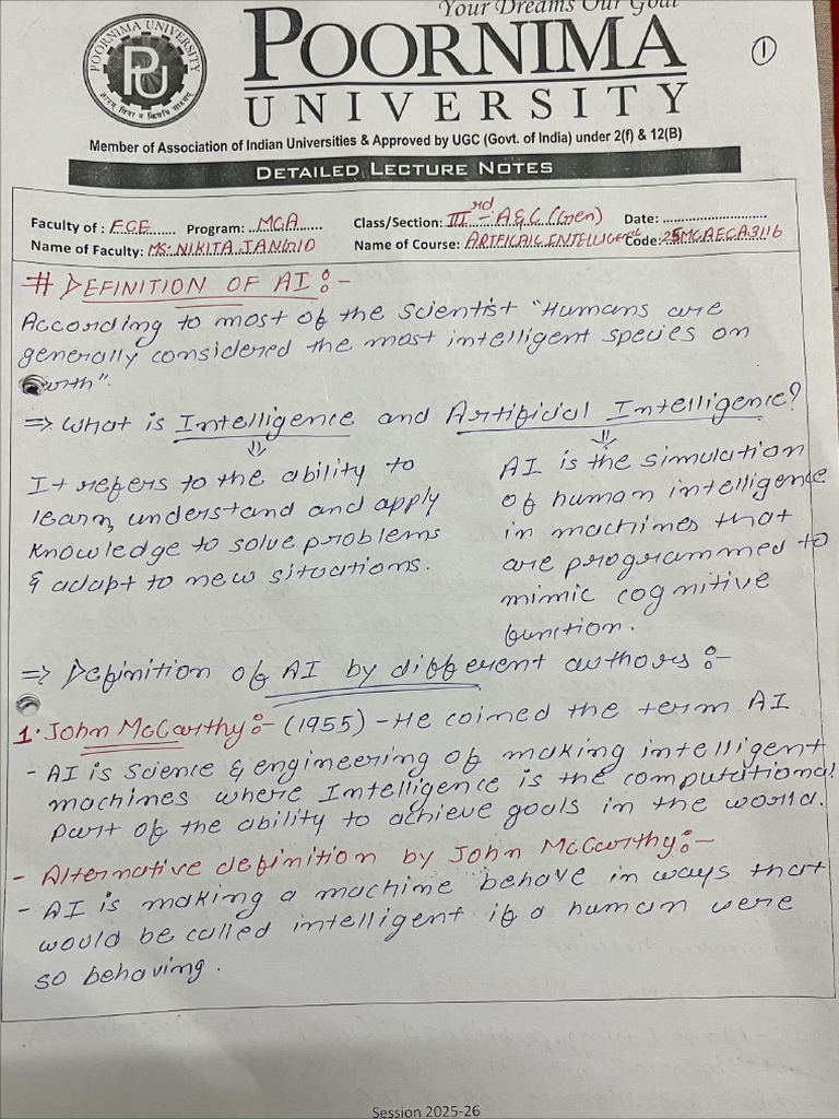 AI Unit 1 Notes | PDF
