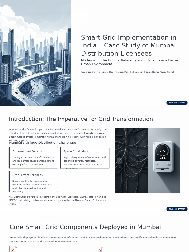 Smart Grid Implementation in India Case Study of Mumbai Distribution ...
