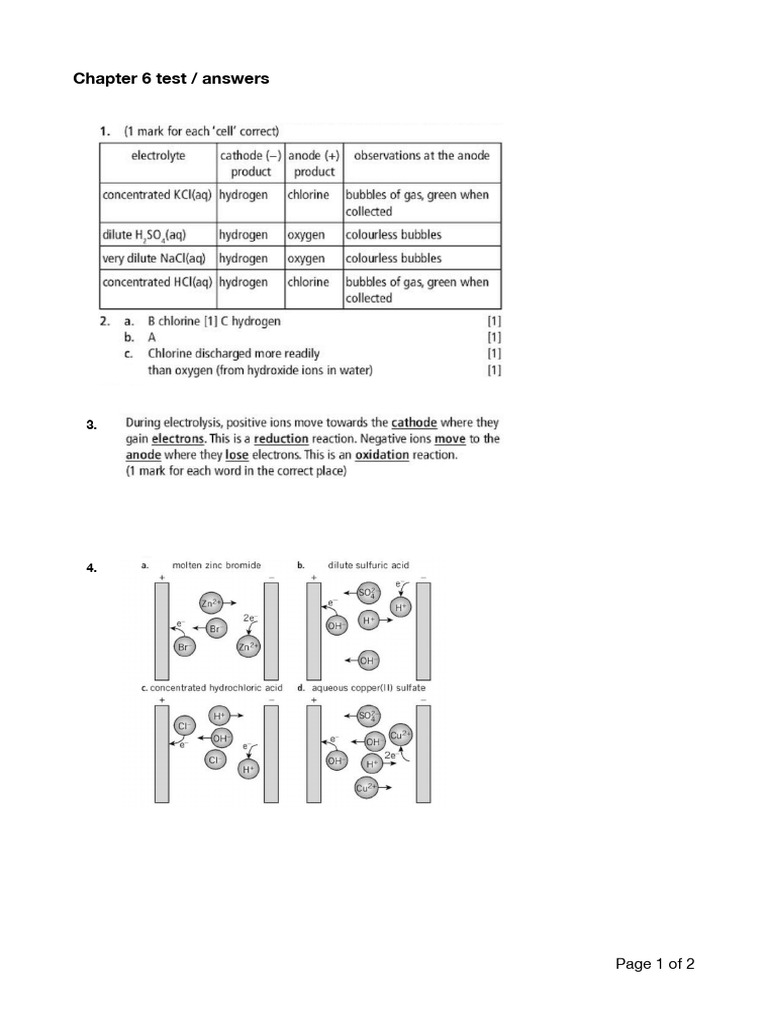 Chapter 6 Test Markscheme | PDF