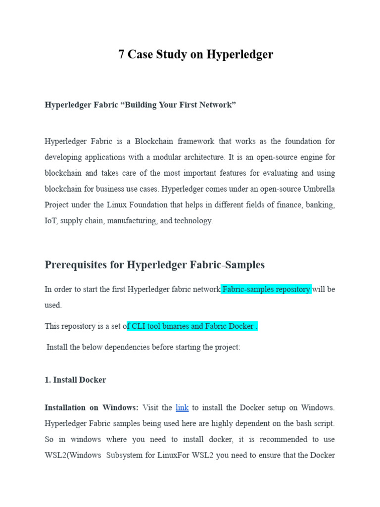 7 Case Study On Hyperledger | PDF | Computing | System Software
