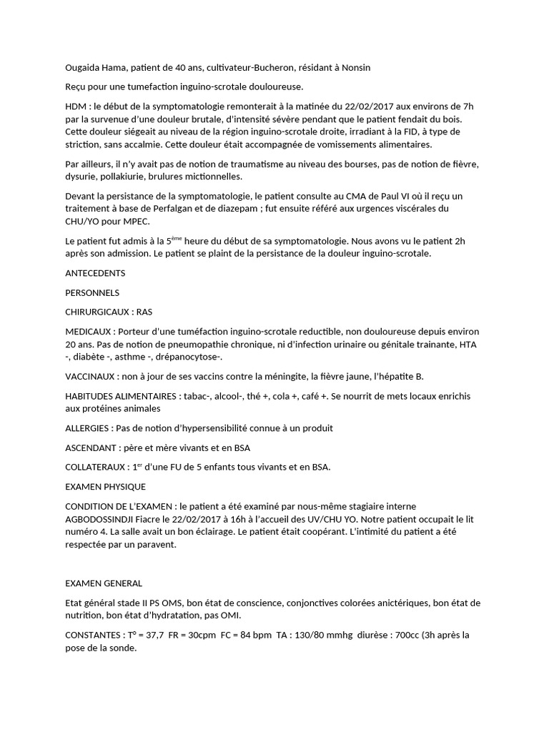 Hernie inguino-scrotale étranglée urgente | PDF | Maladies et troubles ...