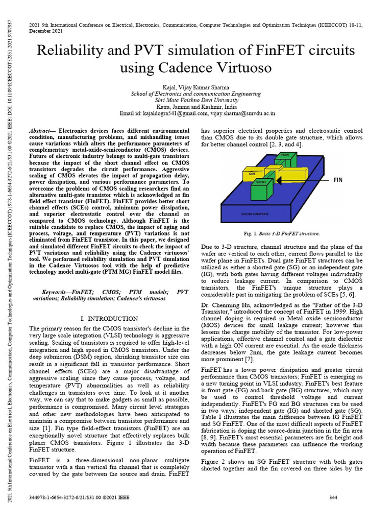 FinFET Circuit Reliability and PVT Simulation | PDF | Field Effect ...