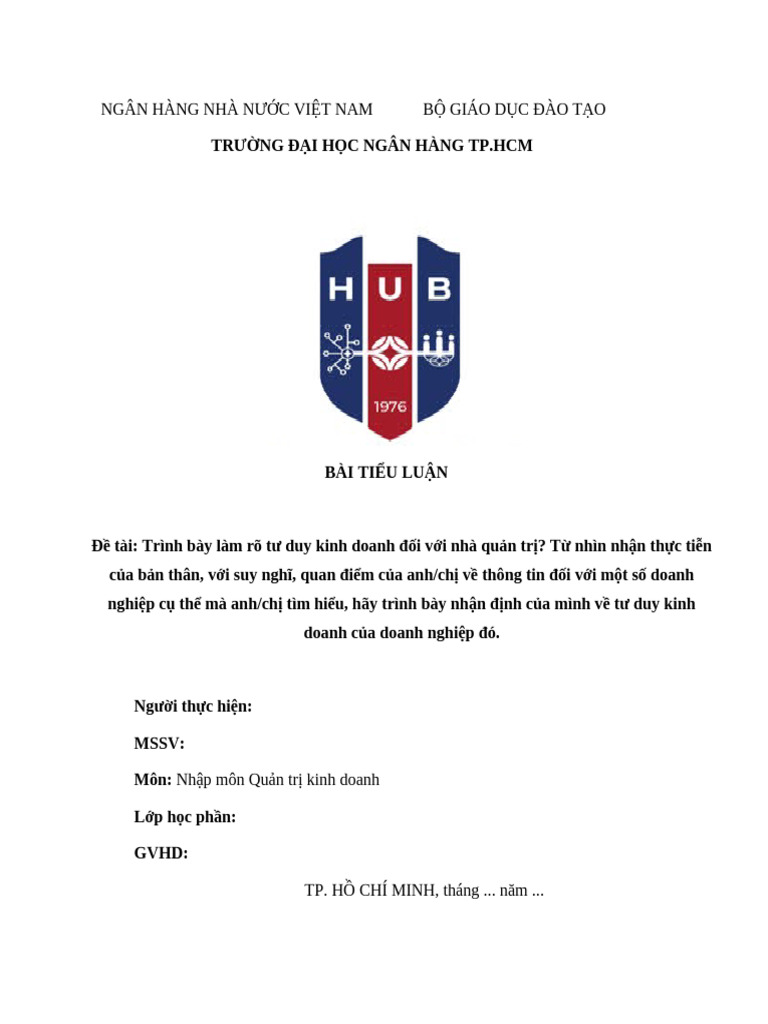 Tiểu Luận Cho Sinh Viên | PDF
