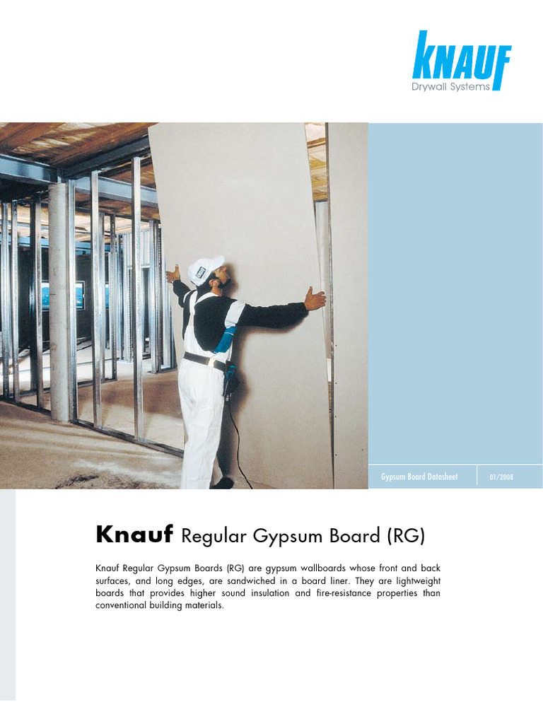 Knauf Regular Gypsum Board Specifications | PDF | Drywall | Building ...