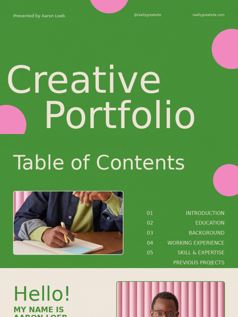 Green Bold Geometric Creative Portfolio Presentation | PDF | Consumer ...
