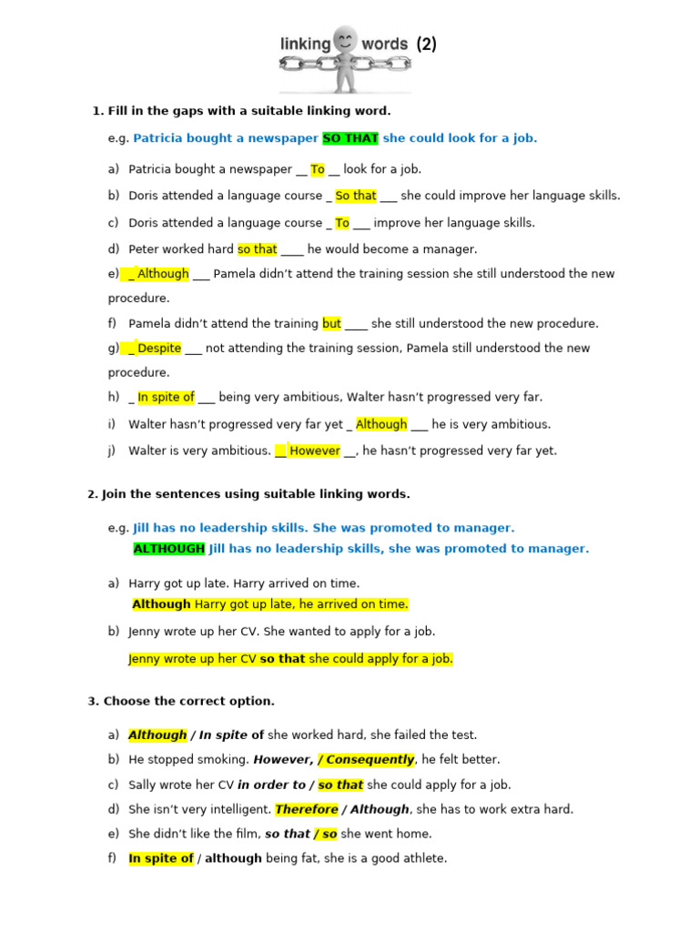 Linking Words | PDF