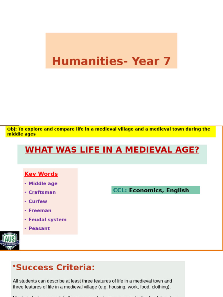 6.what Was Life in A Medieval Age - Yr.7 - Hum... (2) (6!10!25) | PDF