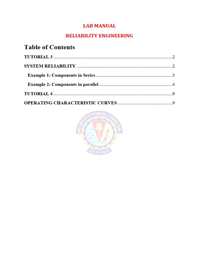 RE Lab Manual - Tutorial 3 and 4 Revised | PDF | Reliability Engineering | System