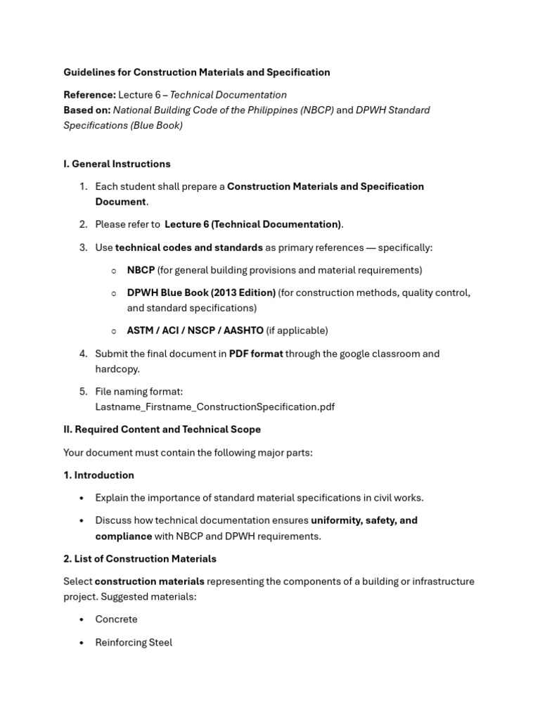 Reading Assignment 4 Preparation of Constrcution Specifications | PDF ...