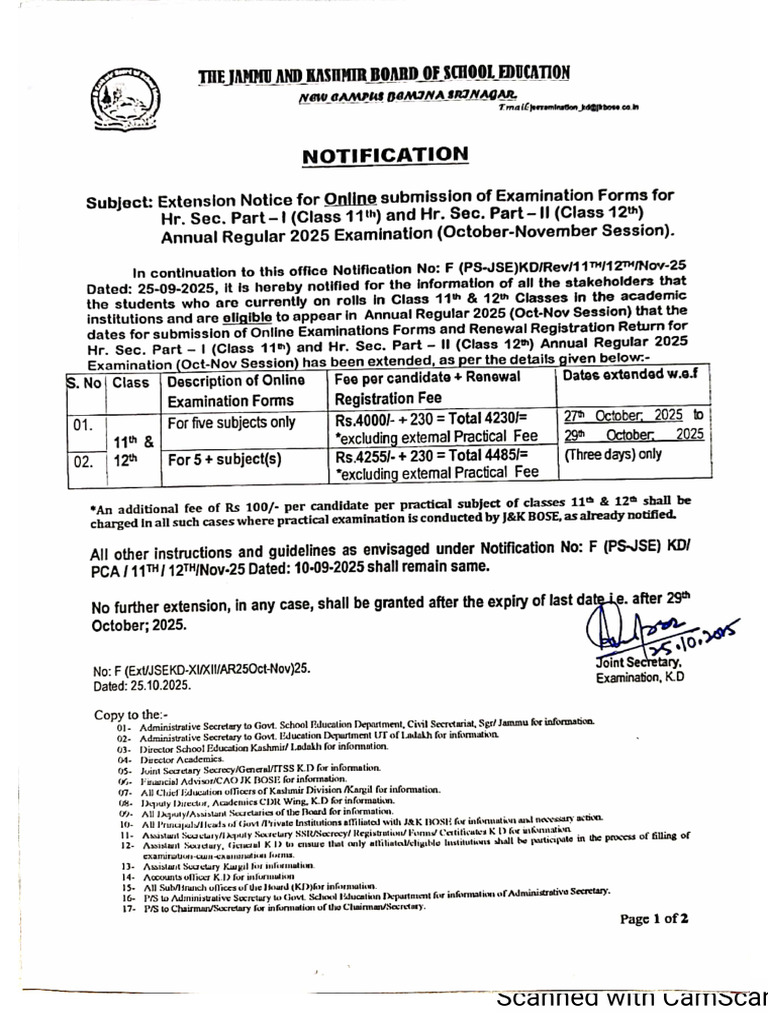 Extension Notice | PDF