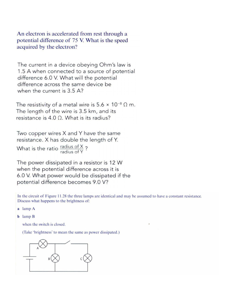Currents and Circuits - WS-1pdf | PDF